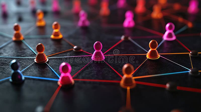 A Network of Interconnected People Stock Illustration - Illustration of ...