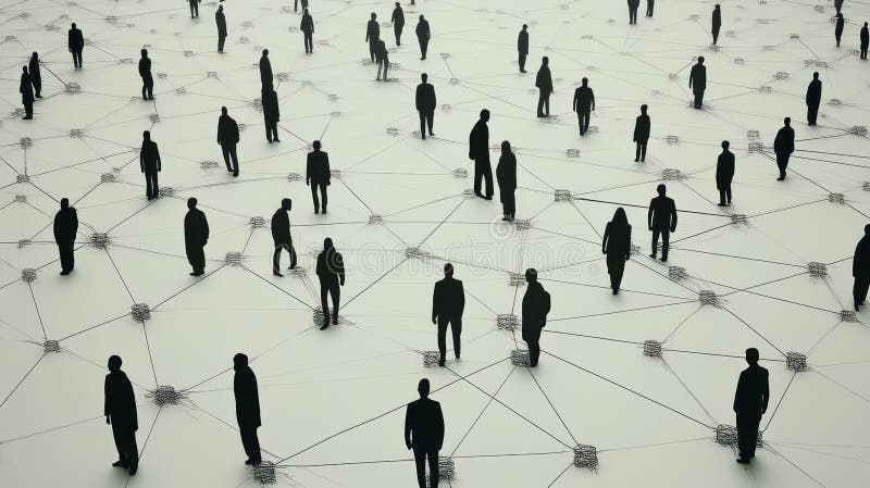Network of Interconnected People, Digital Representation of Human ...