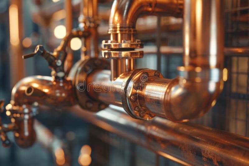 A Network of Interconnected Pipes Forming a Complex System. Suitable ...