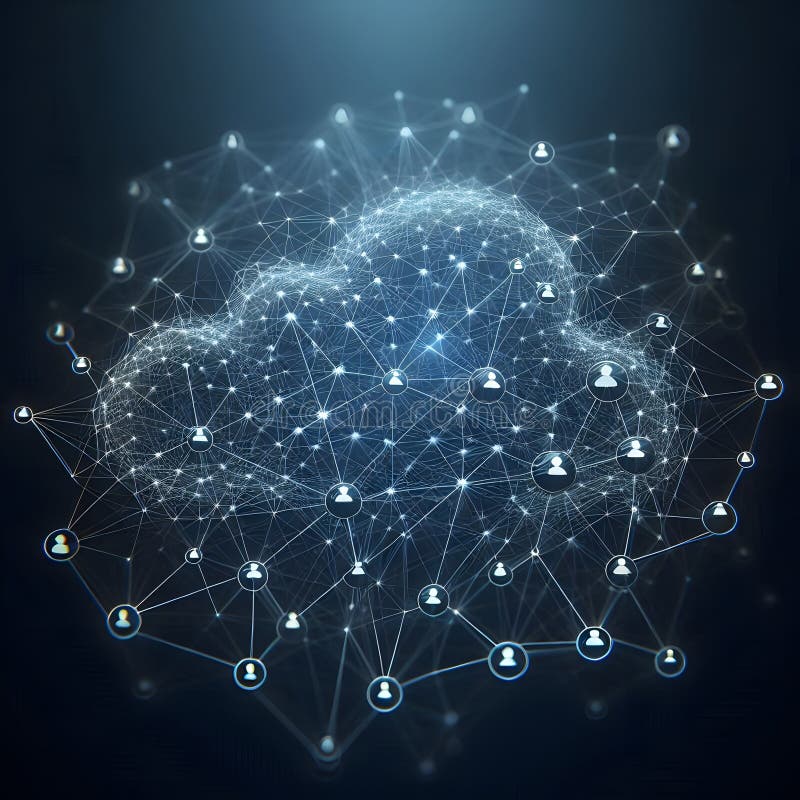 A Network of Interconnected Points or Nodes, Which are Linked by Lines To Form a Complex Web ...