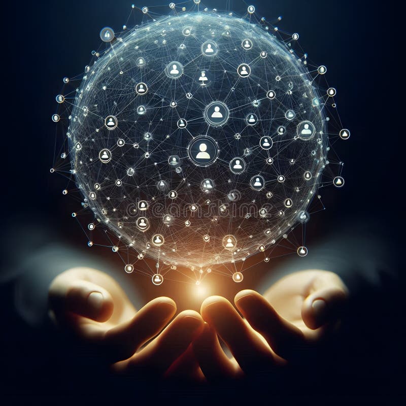 A Network of Interconnected Points or Nodes, Which are Linked by Lines To Form a Complex Web ...