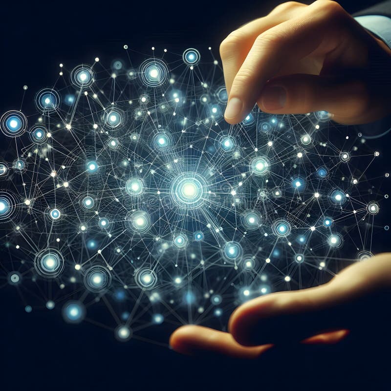 A Network Of Interconnected Points Or Nodes Which Are Linked By Lines To Form A Complex Web