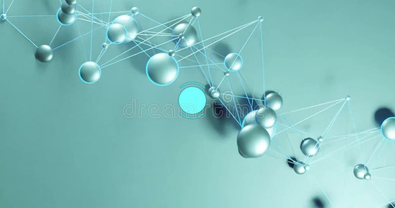 Network of Interconnected Spheres and Lines with Circular Image Overlay ...