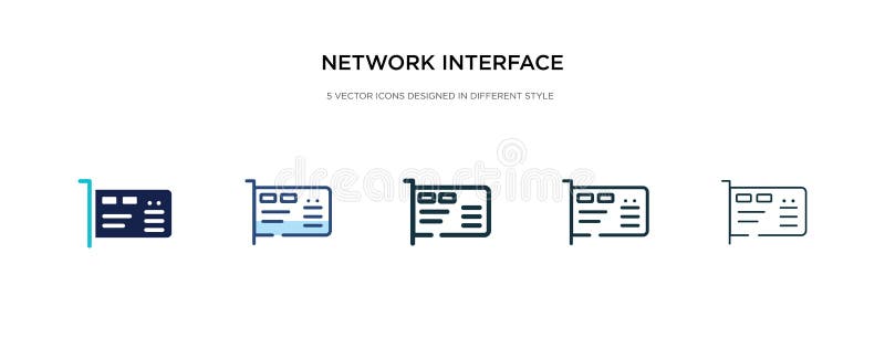 Network Interface Card Icon in Different Style Vector Illustration. Two ...