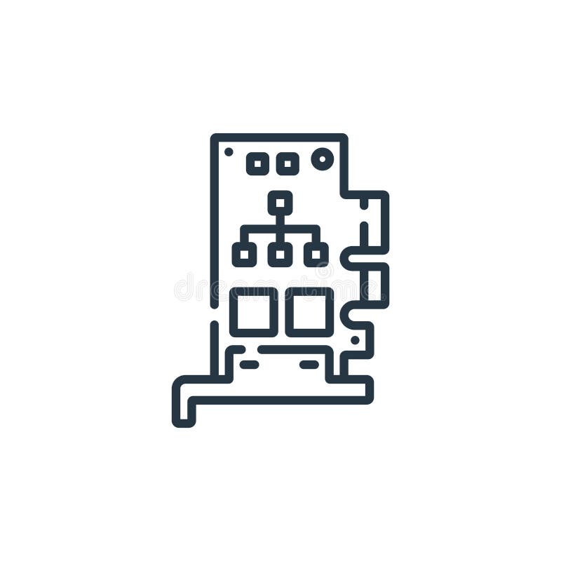 Network Interface Card Icon Vector from Hardware Concept. Thin Line ...