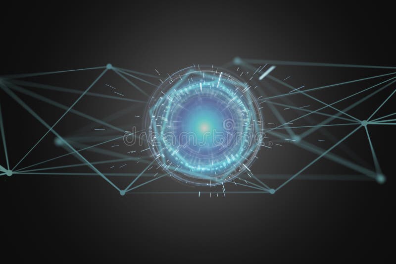 Network Interface Connection Concept with Link, Dot and Futurist Stock ...