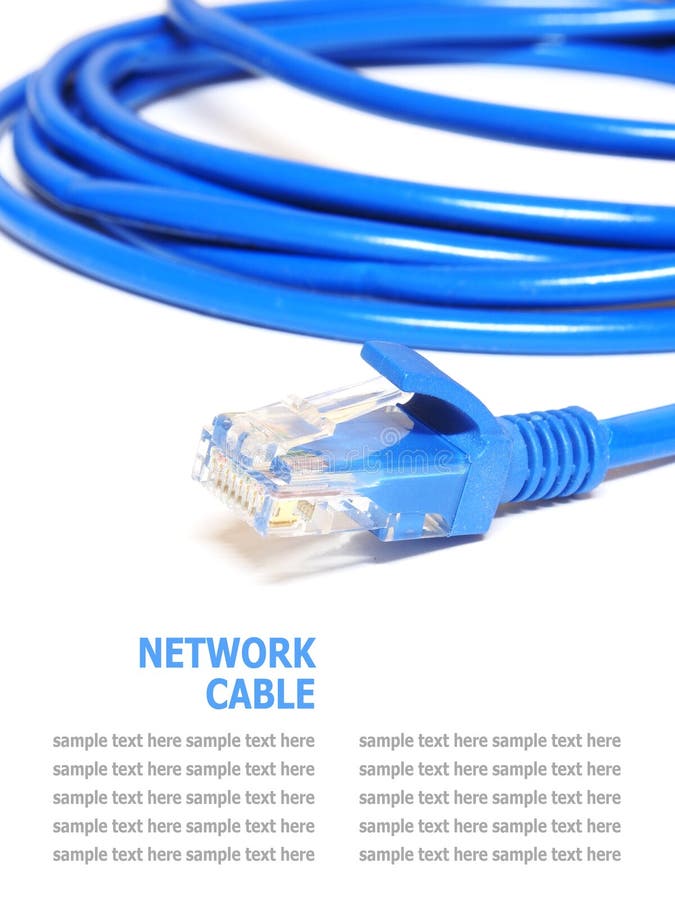 Network Internet Cable on White Background Stock Image - Image of ...