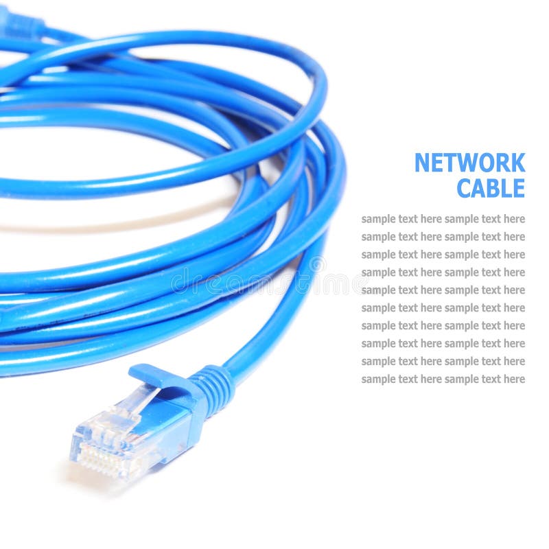 Network Internet Cable on White Background Stock Image - Image of plug ...
