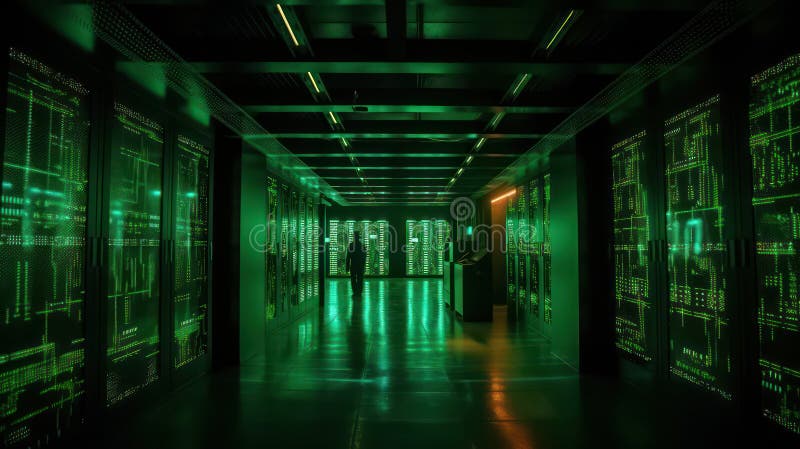 Network and Internet Communication Technology Concept, Data Center ...