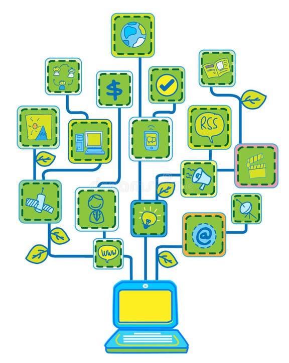 Network Internet Tree stock illustration. Illustration of drawn - 21494908