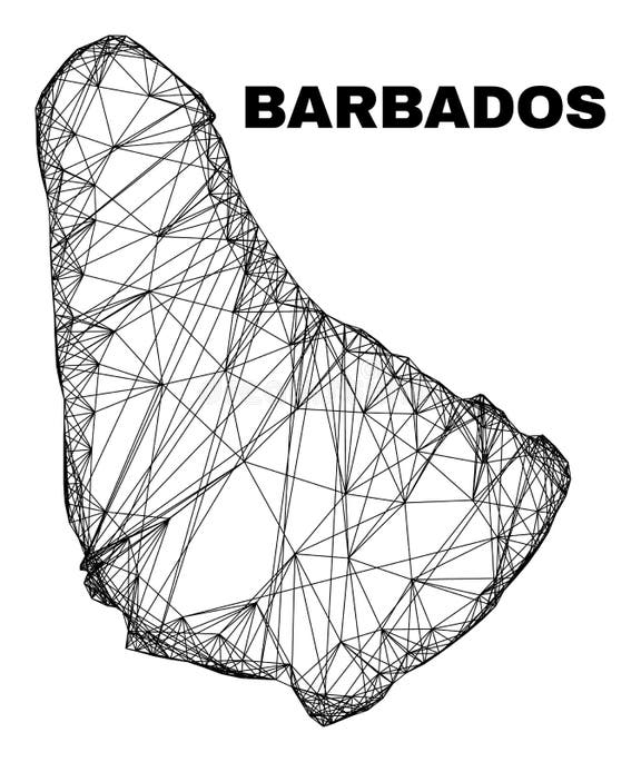 Network Irregular Mesh Barbados Map Stock Vector - Illustration of ...