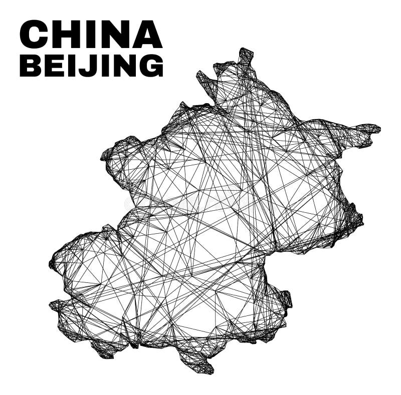 Network Irregular Mesh Beijing City Map Stock Vector - Illustration of ...
