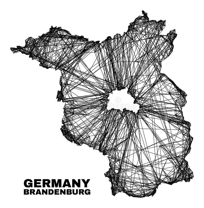 Network Irregular Mesh Brandenburg Land Map Stock Vector - Illustration ...