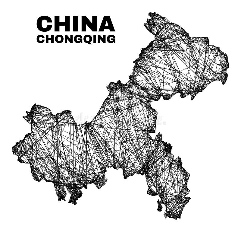 Network Irregular Mesh Chongqing City Map Stock Vector - Illustration ...
