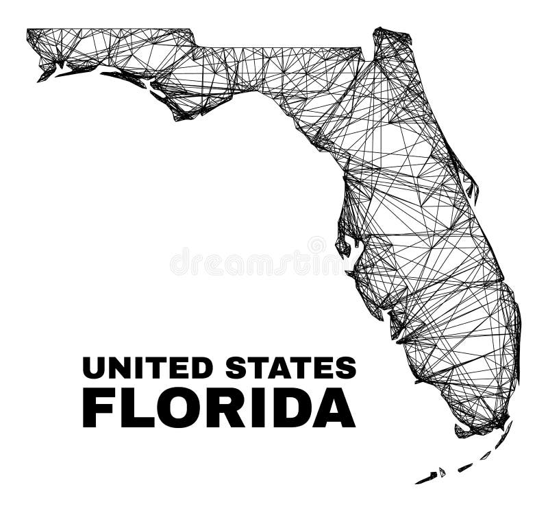 Network Irregular Mesh Florida State Map Stock Vector - Illustration of ...