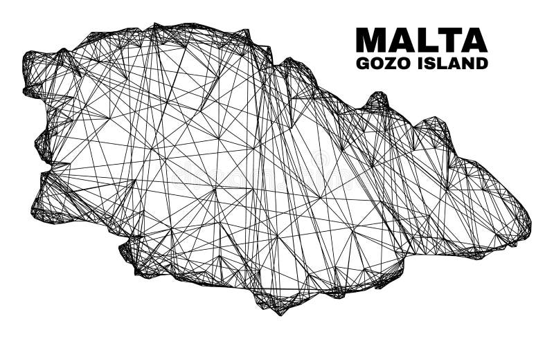 Network Irregular Mesh Gozo Island Map Stock Vector - Illustration of ...