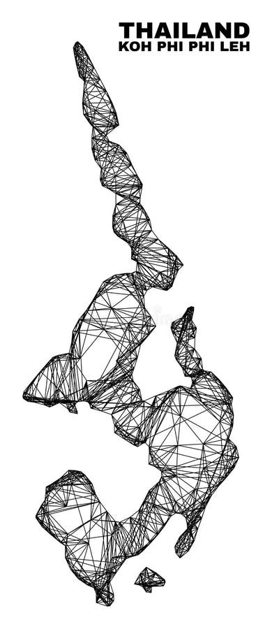 Network Irregular Mesh Koh Phi Leh Map Stock Vector - Illustration of ...