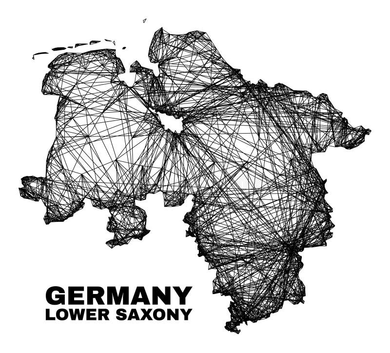 Network Irregular Mesh Lower Saxony Land Map Stock Vector ...