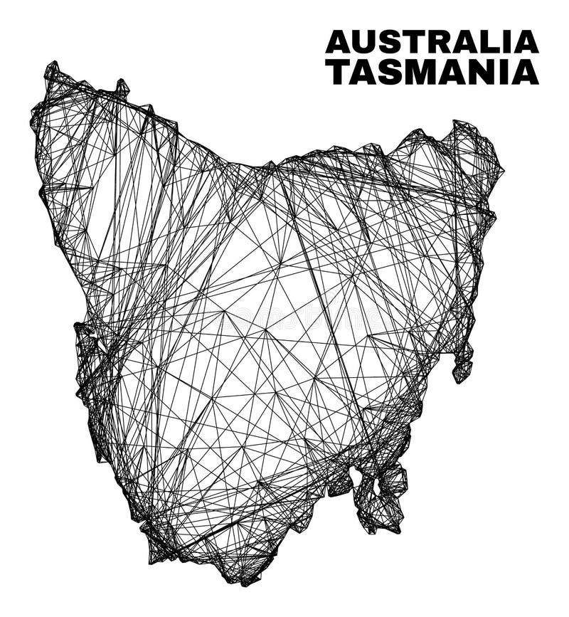 Network Irregular Mesh Tasmania Island Map Stock Vector - Illustration ...