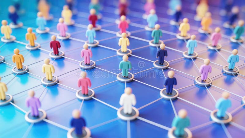 Network of Large and Diverse Group of Interconnected People Stock Photo ...