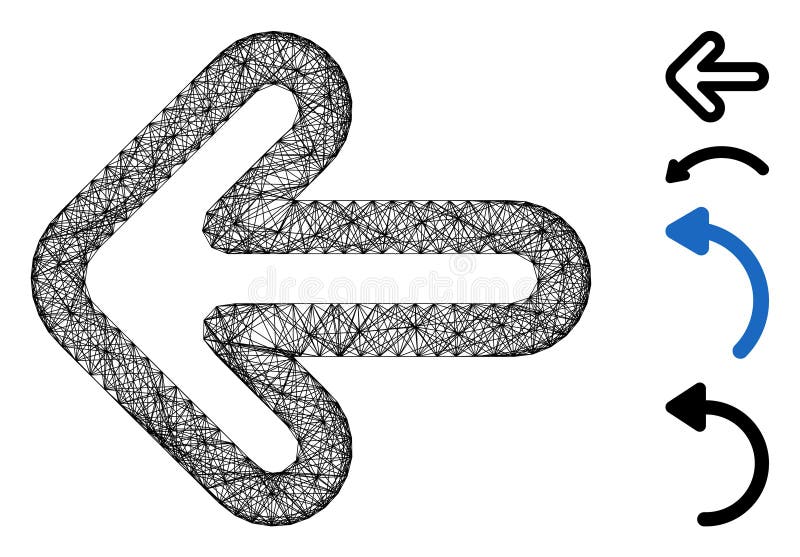 Network Left Arrow Vector Mesh Stock Illustration - Illustration of ...