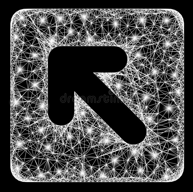 Network Left Up Direction Mesh with Bright Flash Nodes Stock Vector ...