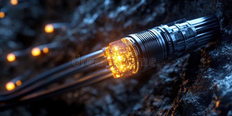 Network of Light: a Bundle of Optical Fibers, Transmitting Data at the ...