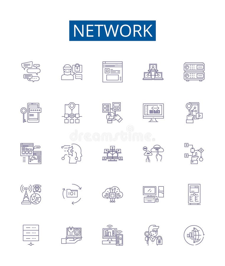 Network Line Icons Signs Set. Design Collection of Network, Technology ... Network Line Icons Signs Set. Design Collection of Network, Technology ...