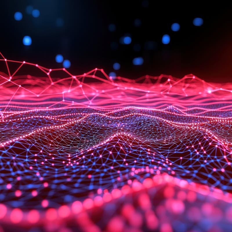 A Network of Lines and Dots Creating a Complex Web Representing ...