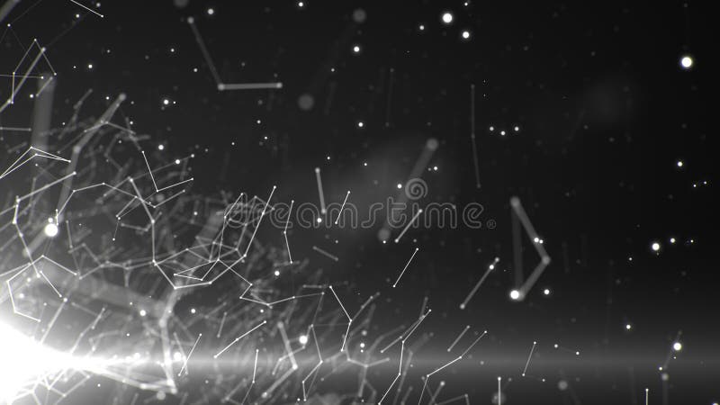 Network of Lines and Particles with a Light in the Bottom Left Corner ...