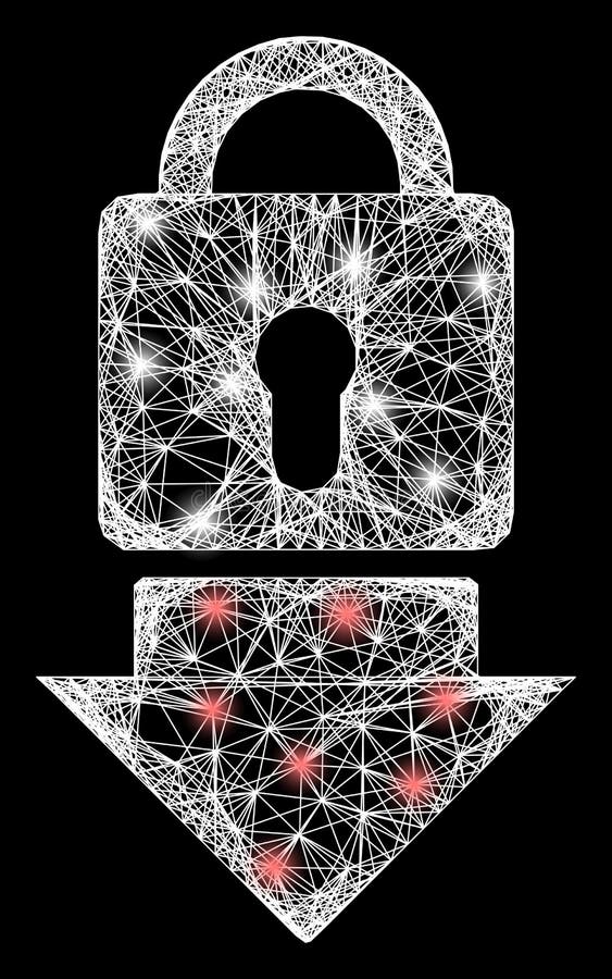 Network Lock Down Web Mesh with Bright Glitter Dots Stock Vector ...