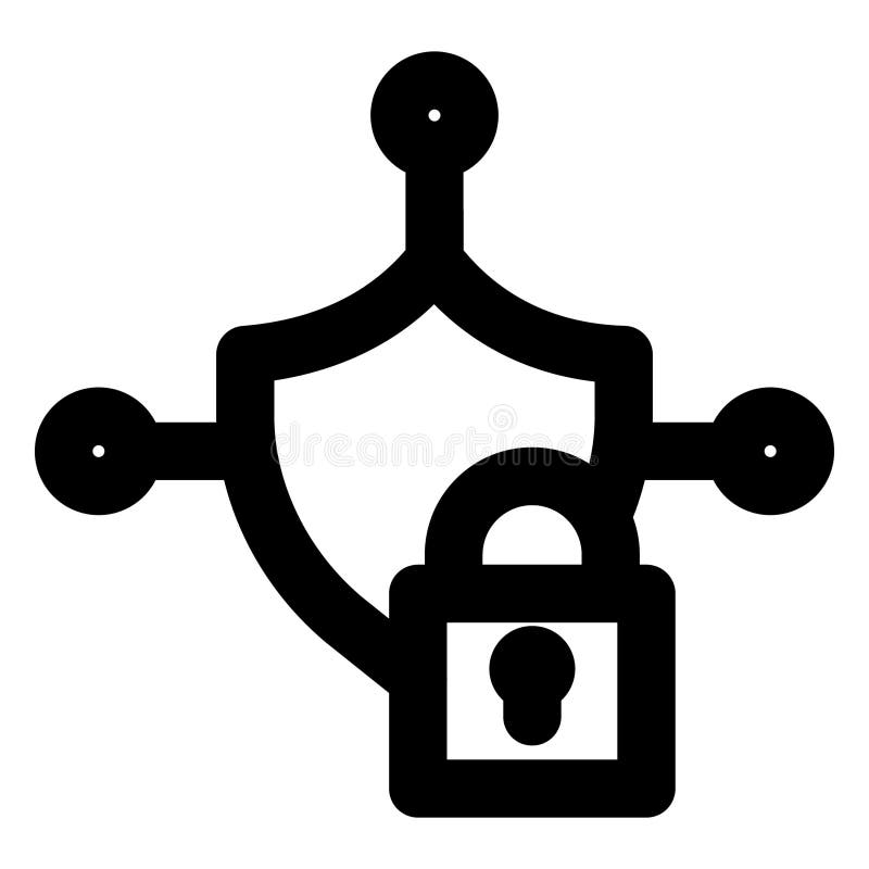 Network Lock, Protection and Security Vector Icons Set Cyber Computer ...