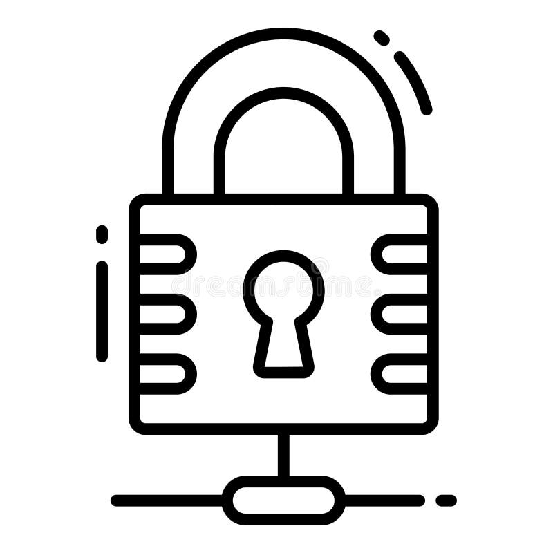Network Lock, Protection and Security Vector Icons Set Cyber Computer ...