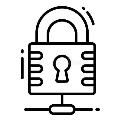 Network Lock, Protection and Security Vector Icons Set Cyber Computer ...