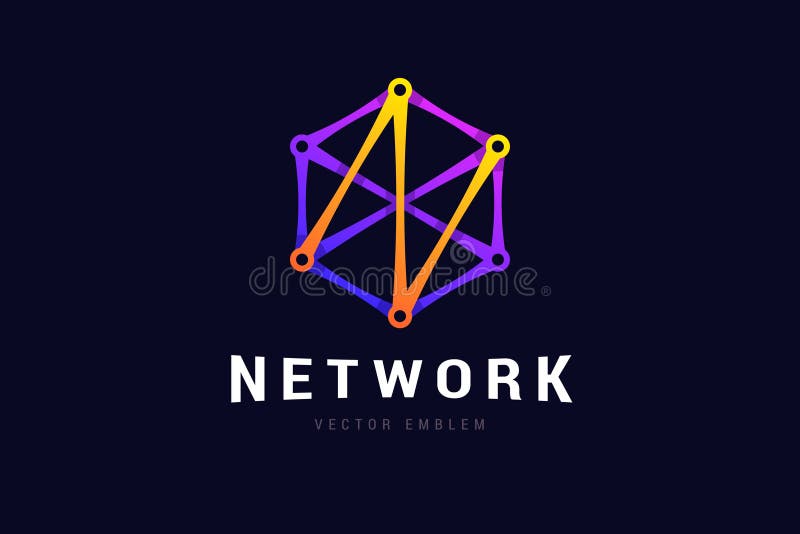 Network Logo with Connection Lines. Stock Vector - Illustration of ...
