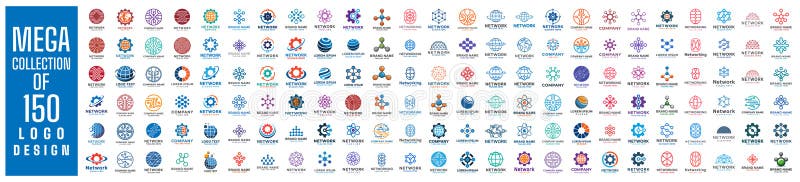 150 Network Logos in Vector Format, Designed for Technology Company ...