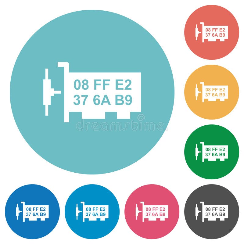 Network Mac Address Flat Round Icons Stock Vector - Illustration of ...