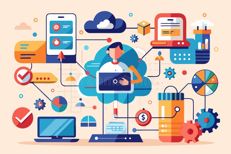 Network Maintenance Abstract Concept Illustrates Seamless Integration ...