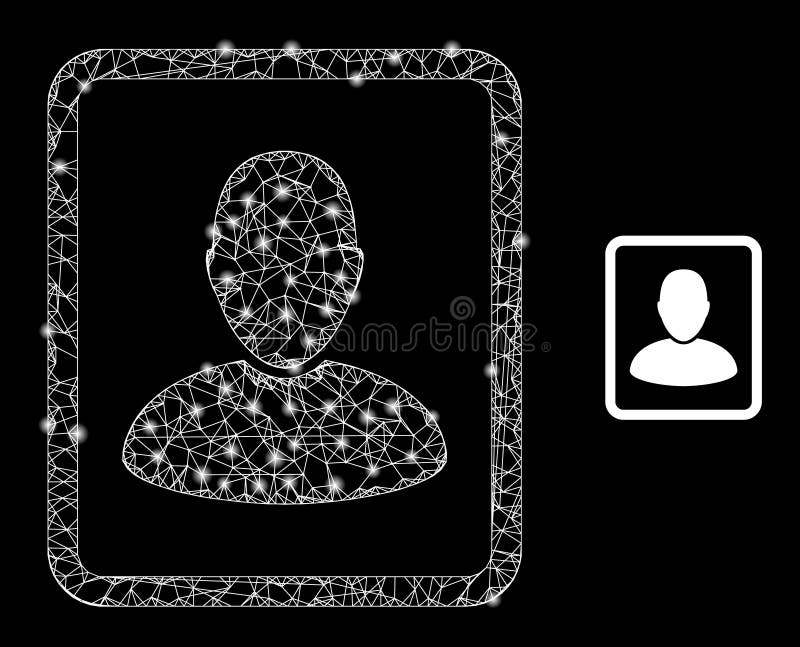 Net Man Portrait Web Mesh Icon with Glare Light Spots Stock Vector ...