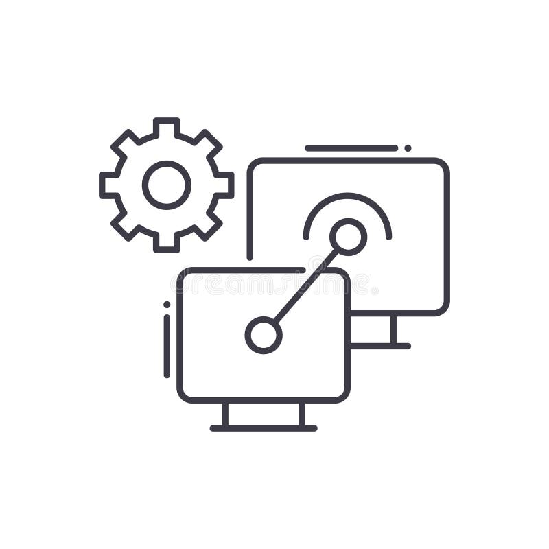 Network Management Icon, Linear Isolated Illustration, Thin Line Vector ...