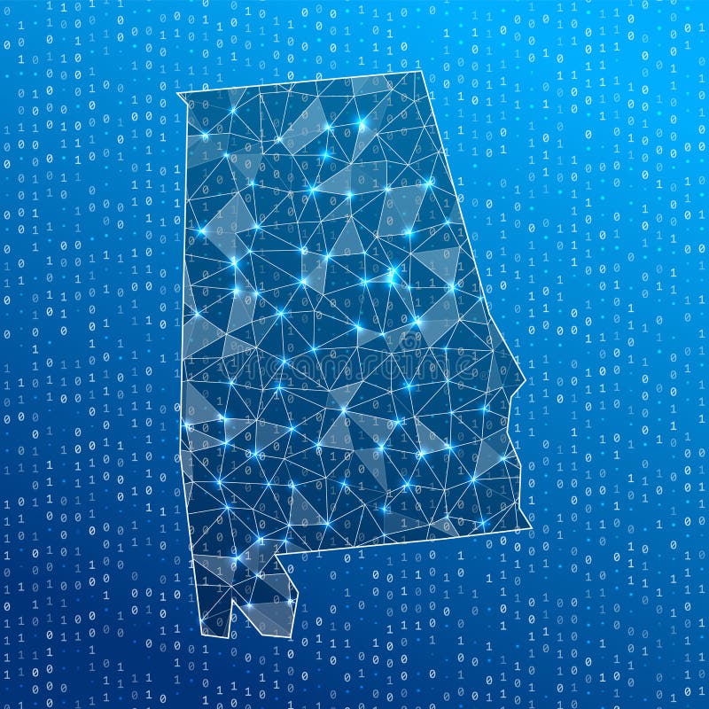 Network map of Alabama. stock vector. Illustration of border - 218929835