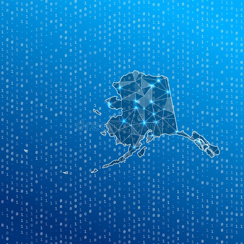 Alaska Network, Constellation Style Us State Map. Stock Vector ...