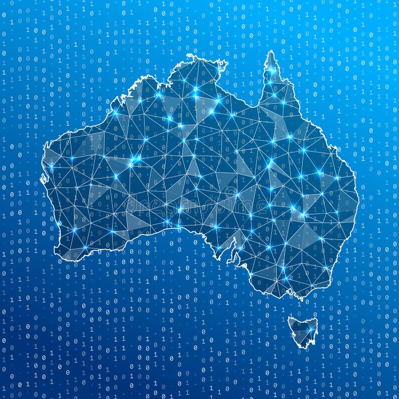 Australia network map. stock vector. Illustration of infographics ...