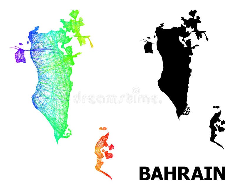 Network Map of Bahrain with Rainbow Colored Gradient Stock Vector ...