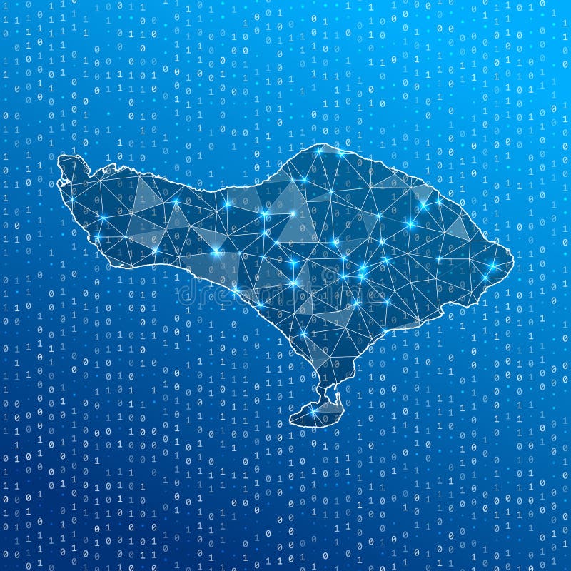 Network Map of Bali. Island Digital Connections. Stock Vector ...