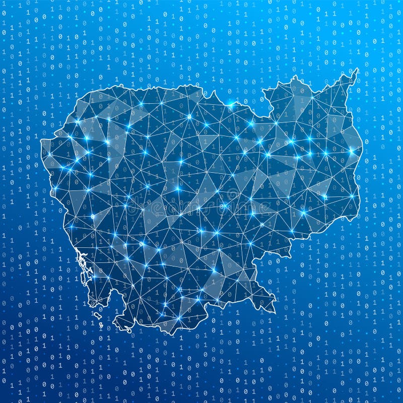 Network map of Cambodia. stock vector. Illustration of nationalist ...