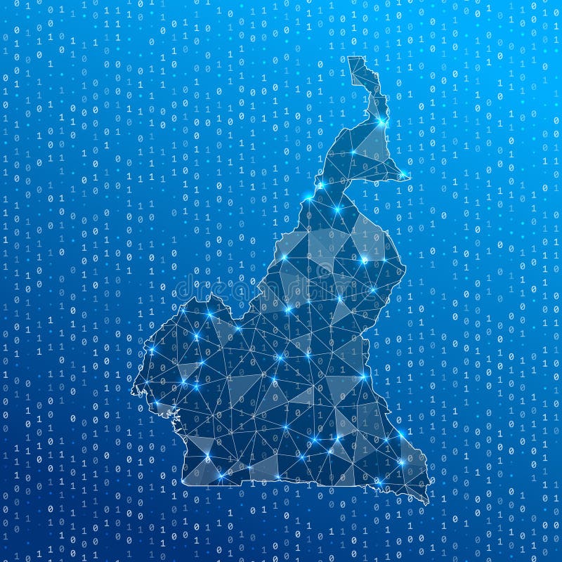 Network map of Cameroon. stock vector. Illustration of geography - 217899150