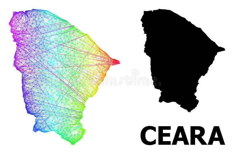 Network Map of Ceara State with Spectrum Gradient Stock Vector ...