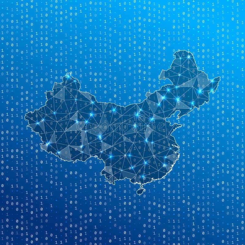 China Network, Constellation Style Country Map. Stock Vector ...