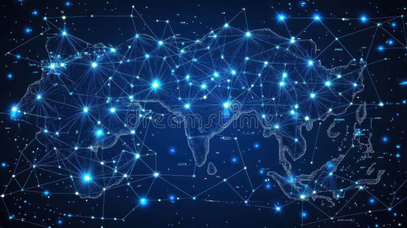 Network Map Connecting Asia with Global Data and Cyber Security Themes ...